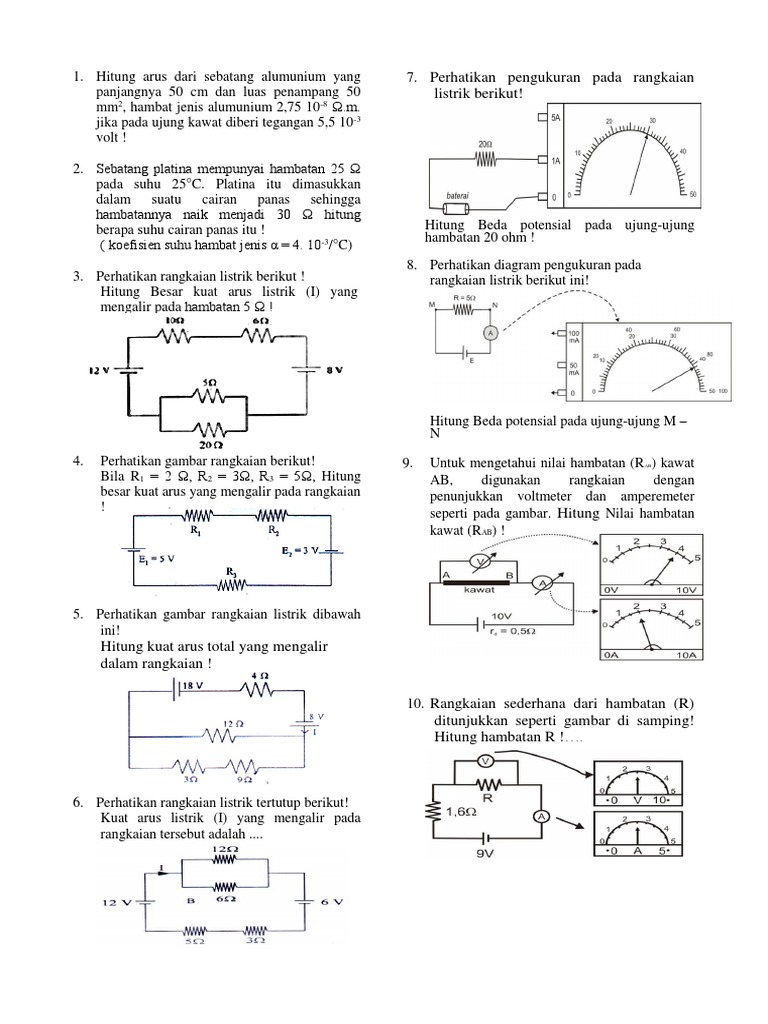 Latihan Soal Listrik Dinamis | PDF