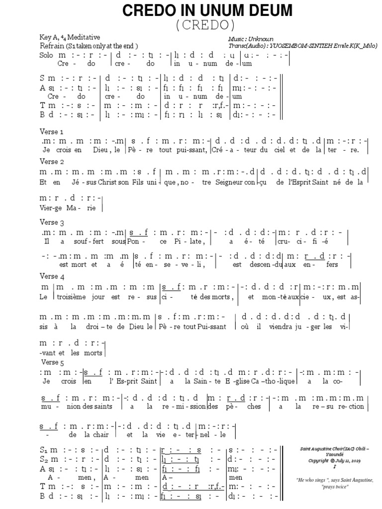 700 - Credo in Unum Deum-Fre | PDF | Religions et croyances