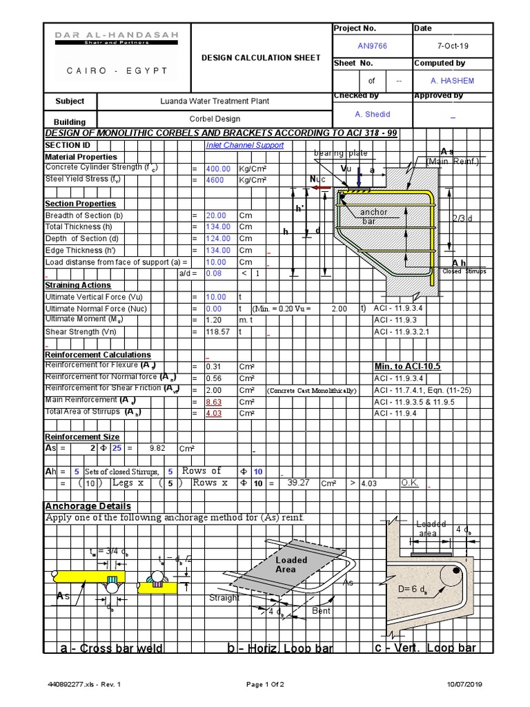 ACI Corbel | PDF | Chemical Product Engineering | Structural Engineering