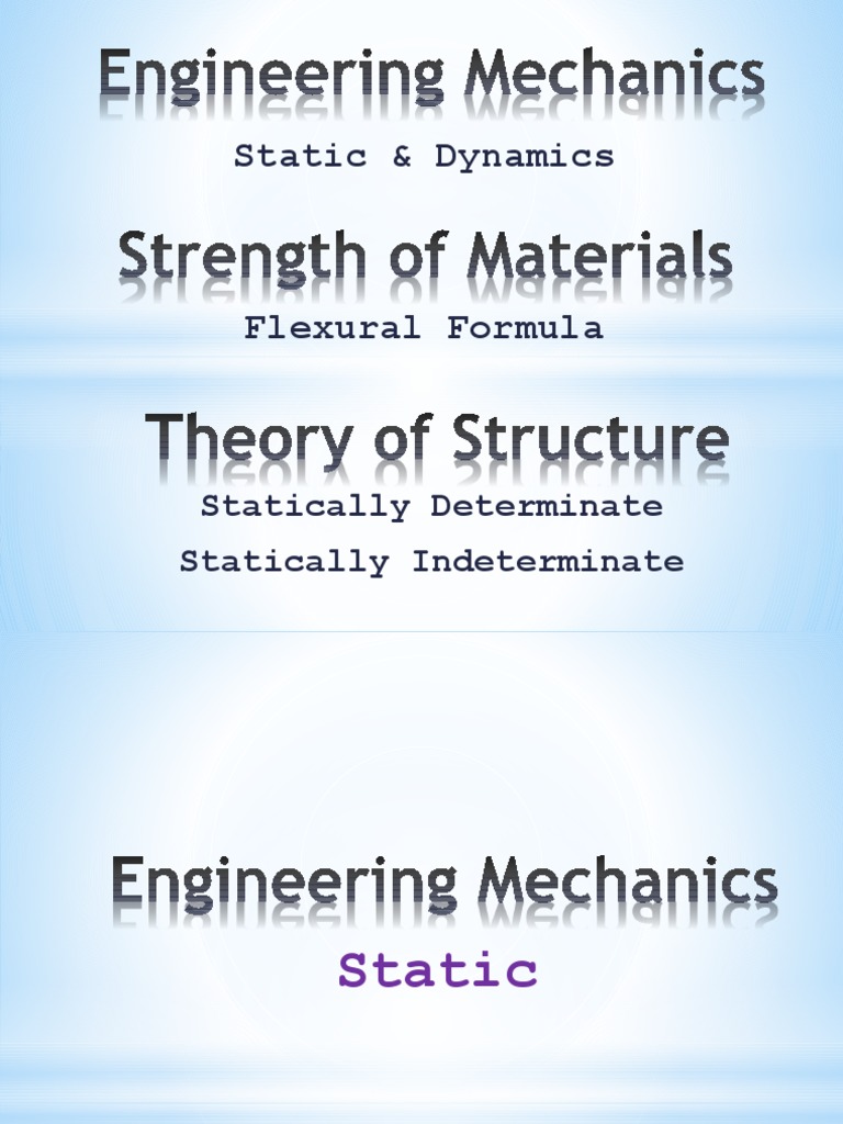 Static & Dynamics: Statically Determinate Statically Indeterminate | PDF