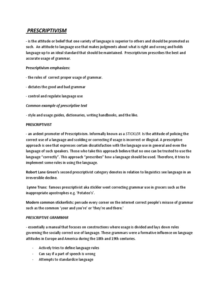 Prescriptivism and Equality | PDF | English Language | Linguistics