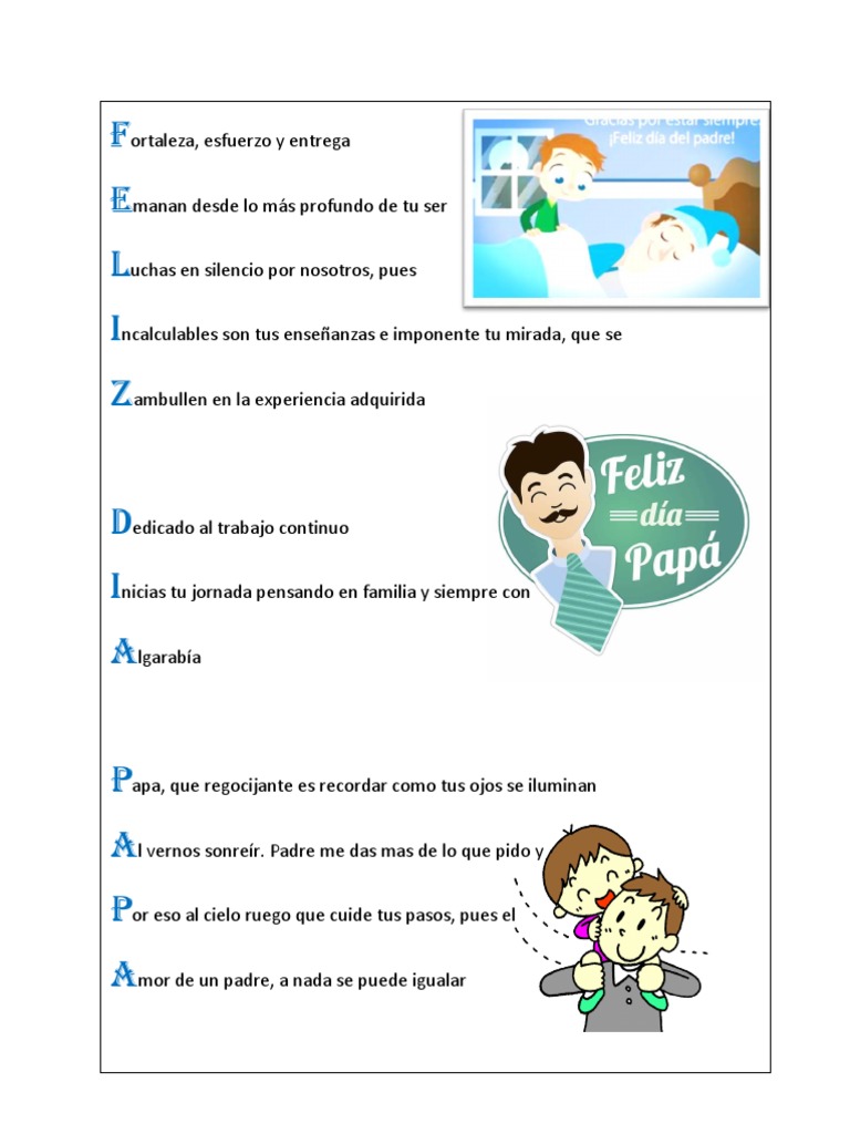 Acróstico para Papá: Amor y Esfuerzo | PDF