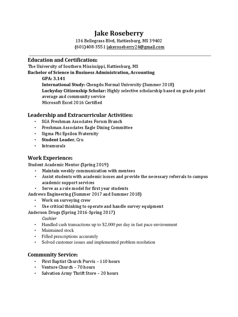 Resume Spring 2019 | PDF