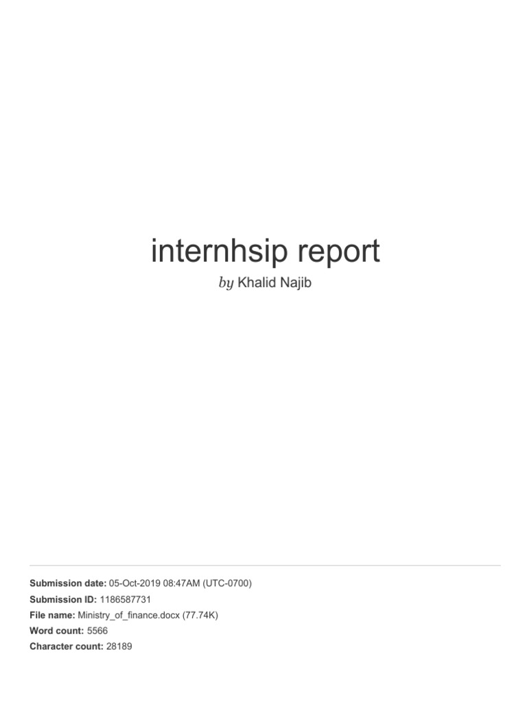 Internhsip Report | PDF