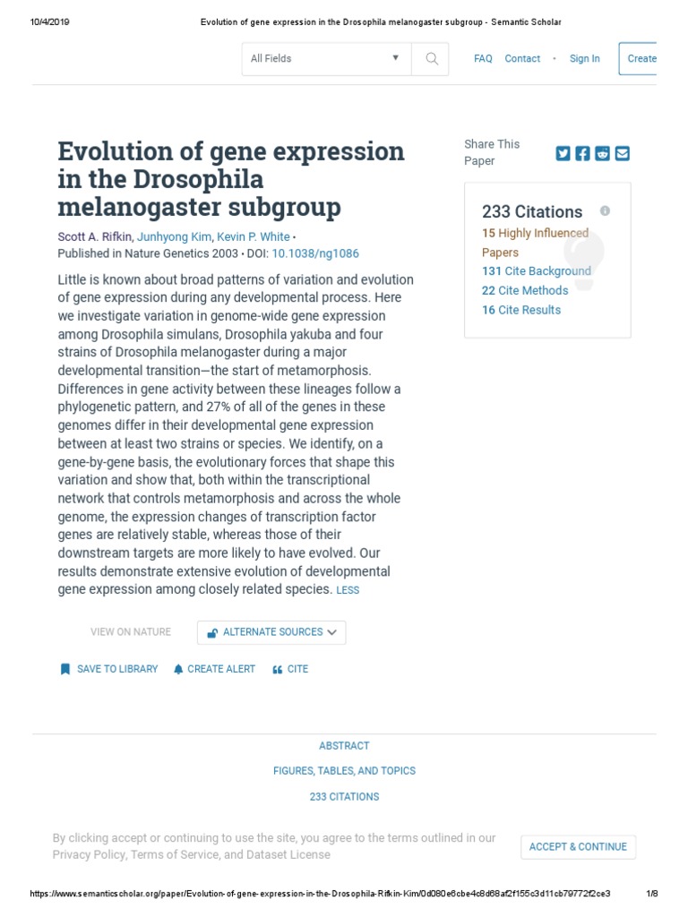 Evolution of Gene Expression in The Drosophila Melanogaster Subgroup ...