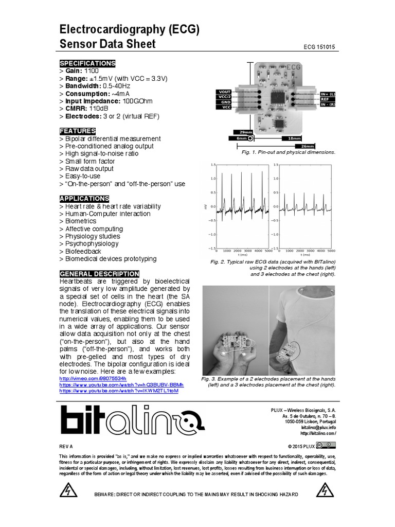 ECG Sensor Datasheet | PDF | Electrocardiography | Analog To Digital ...