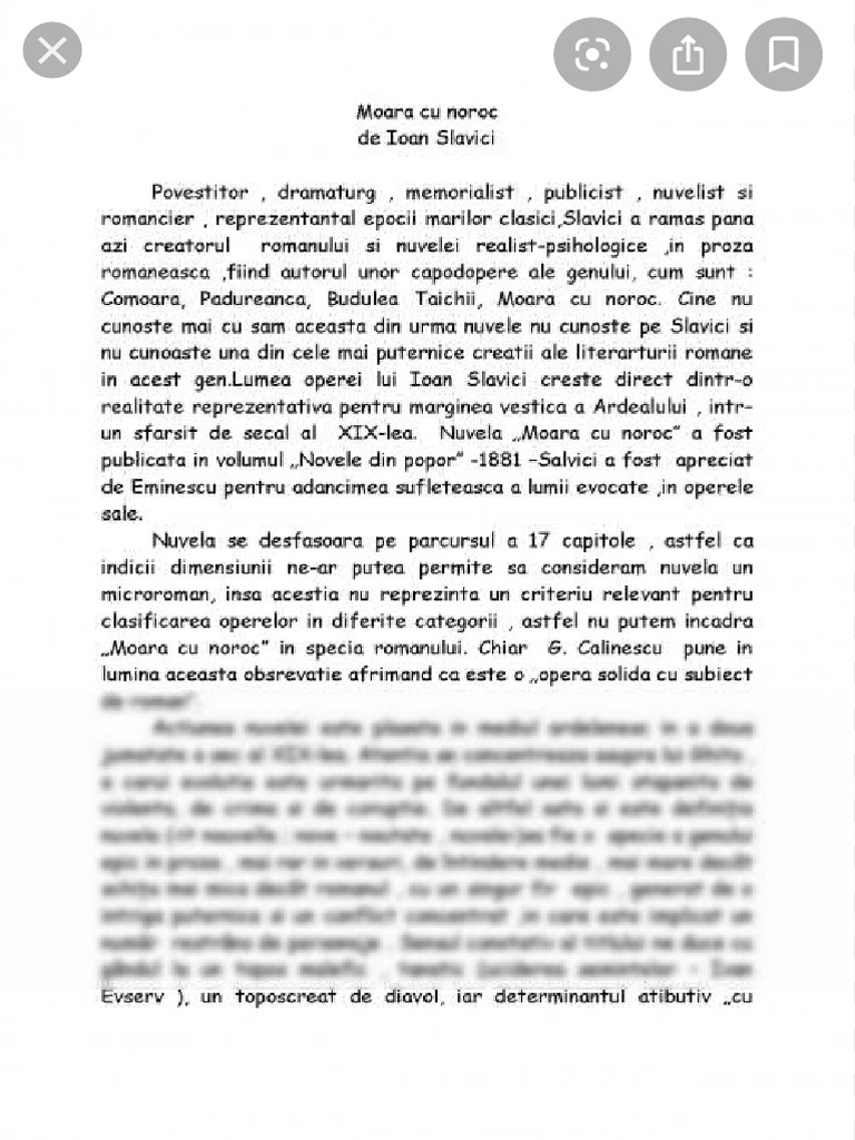 Moara Cu Noroc Rezumat | PDF