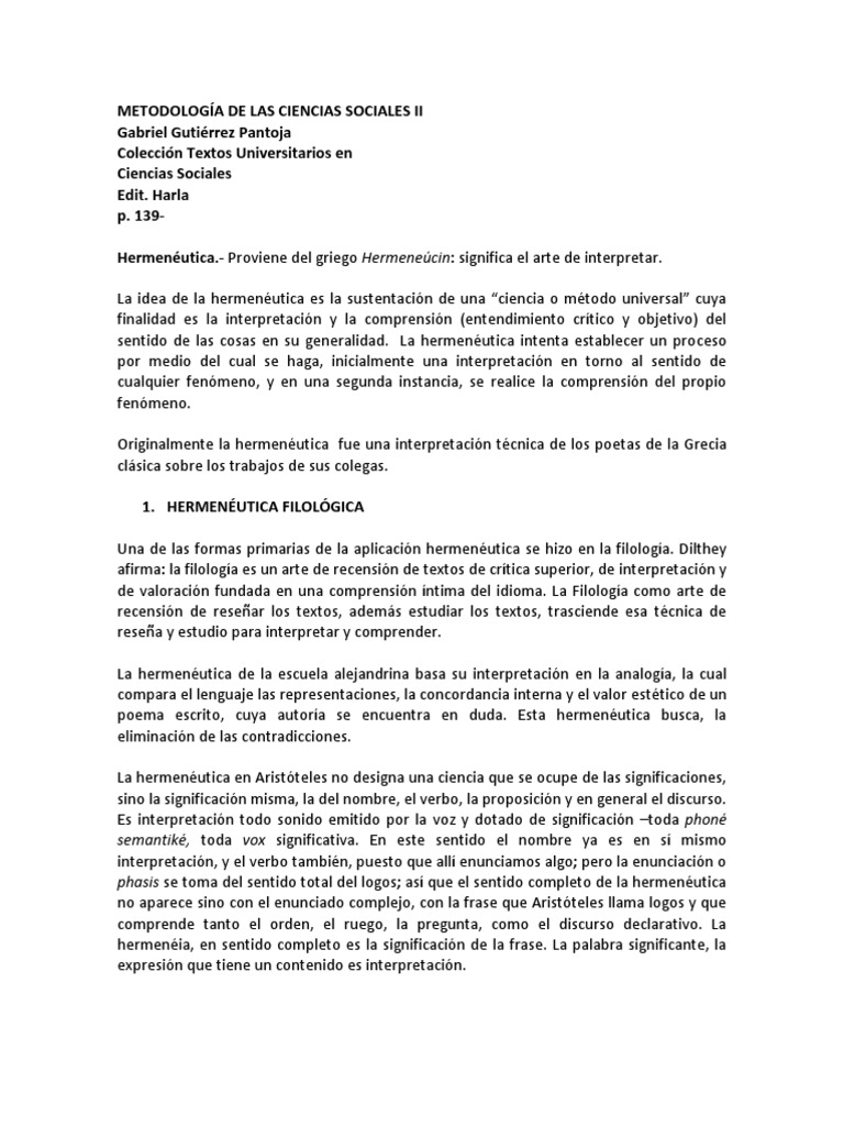 Hermeneutica | PDF | Hermenéutica | Comprensión
