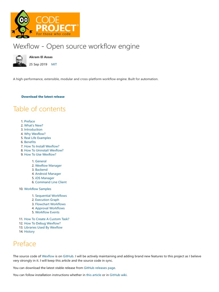 Wexflow - Open Source Workflow Engine - CodeProject | Download Free PDF ...