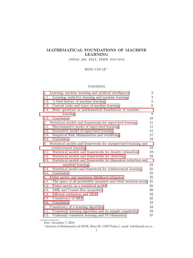 Mathematical Foundations of Machine Learning: An In-Depth Look at ...