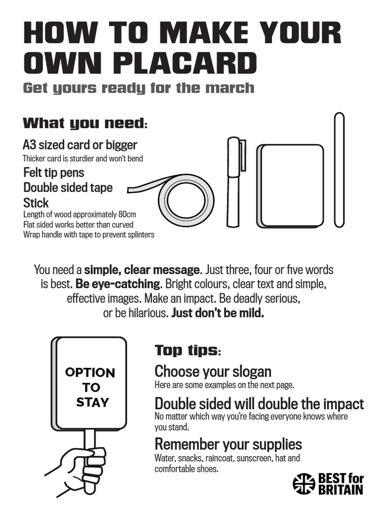 Best For Britain - Guide To Making Placards | PDF | Home & Garden ...