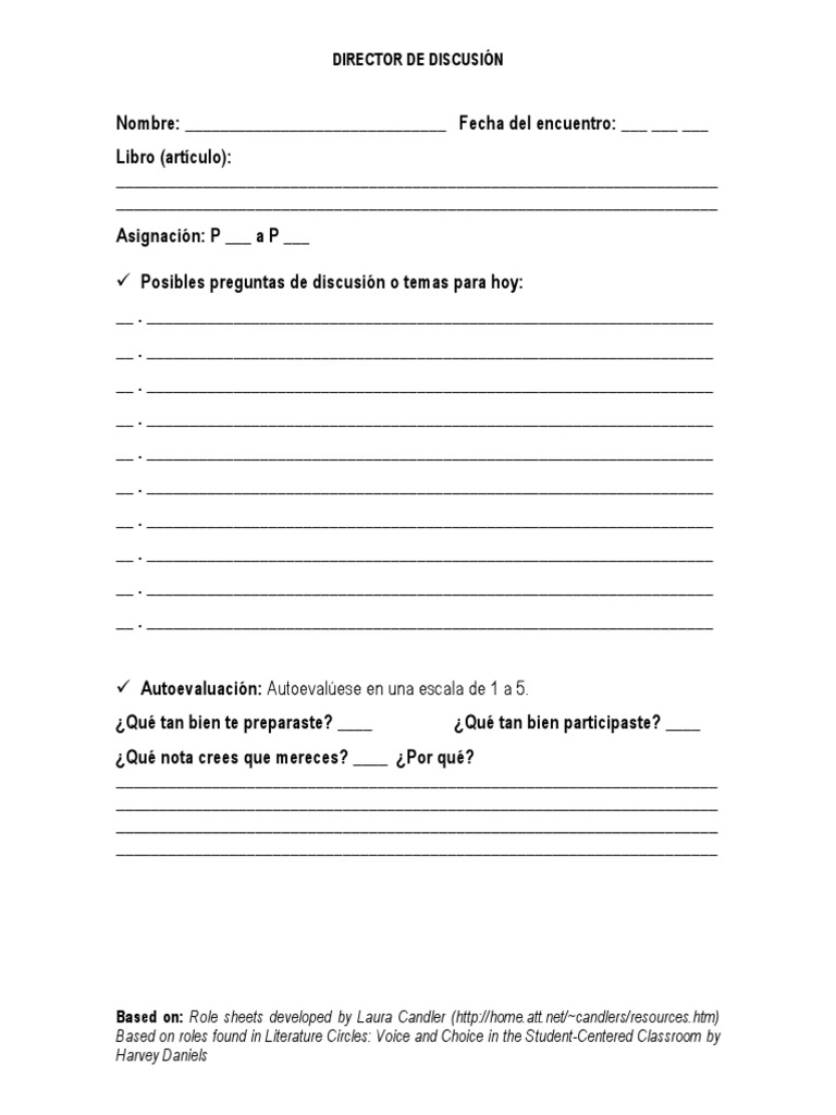 Club de Lectura Guía Director de Discusión | PDF