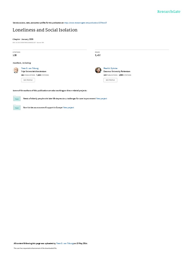 Loneliness and Social Isolation | PDF | Loneliness | Social Inequality