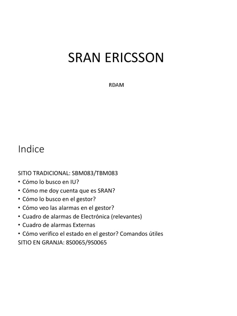 Sran Ericsson - Rdam | PDF | 3 G | 4 G