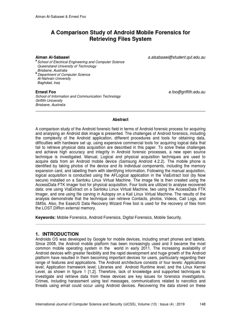 A Comparison Study of Android Mobile Forensics For Retrieving Files ...