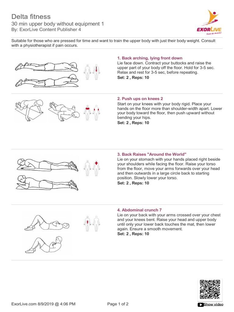Upper Body Workout: No Equipment Needed | PDF | Abdomen | Pelvis