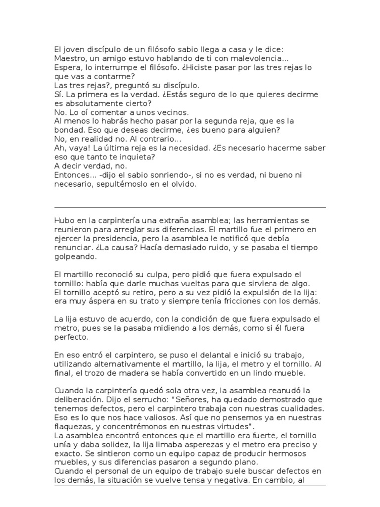 El Joven Discípulo de Un Filósofo Sabio Llega A Casa y Le Dice | PDF ...