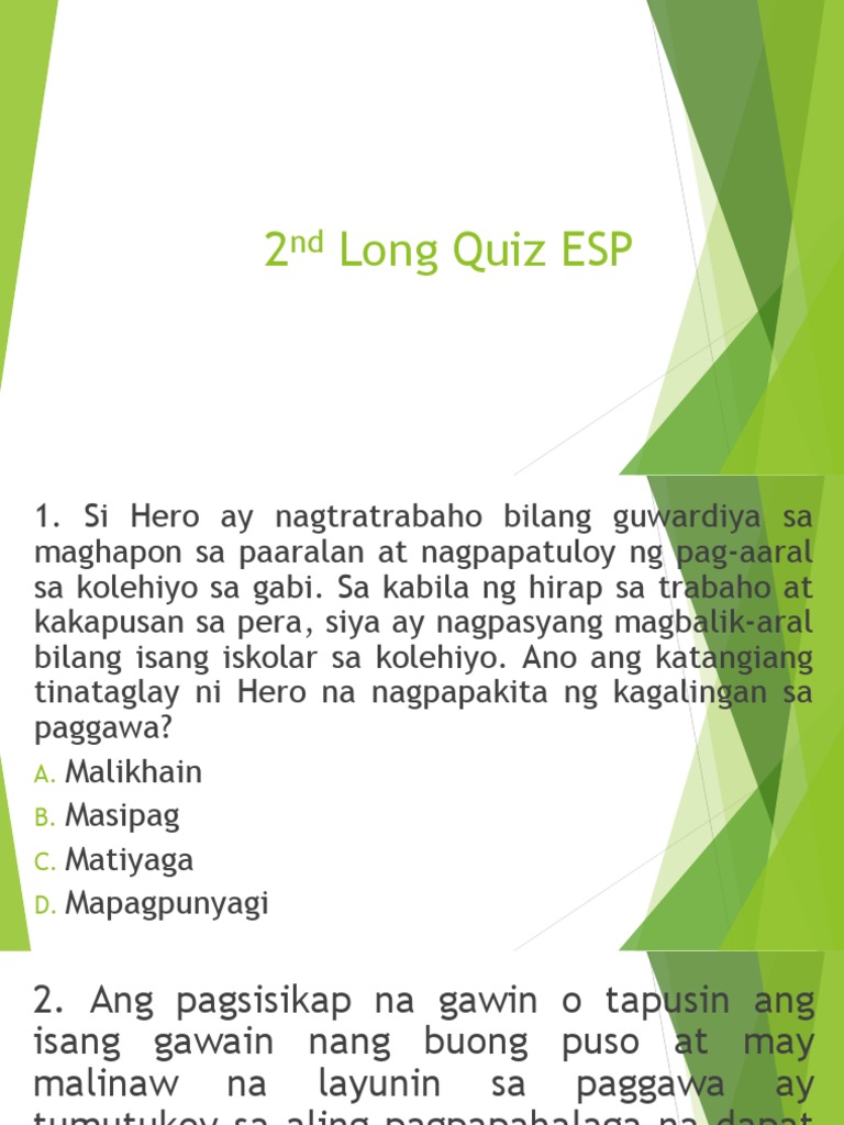 2nd Long Quiz ESP | PDF