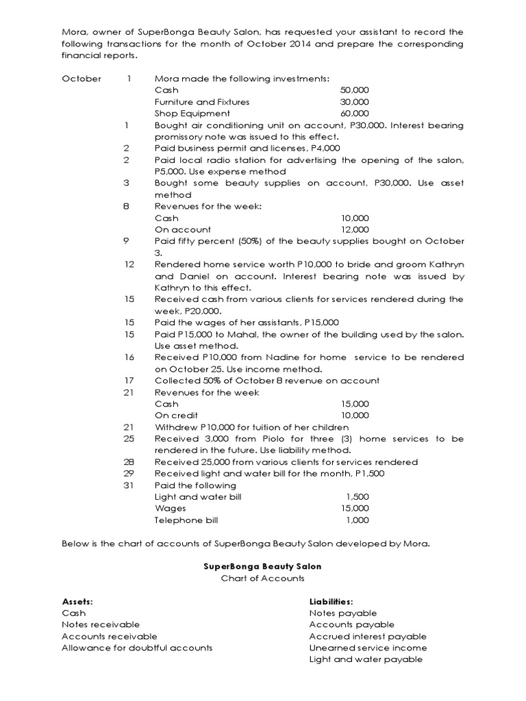 October 2014 Financial Transactions for Salon | PDF | Expense | Revenue