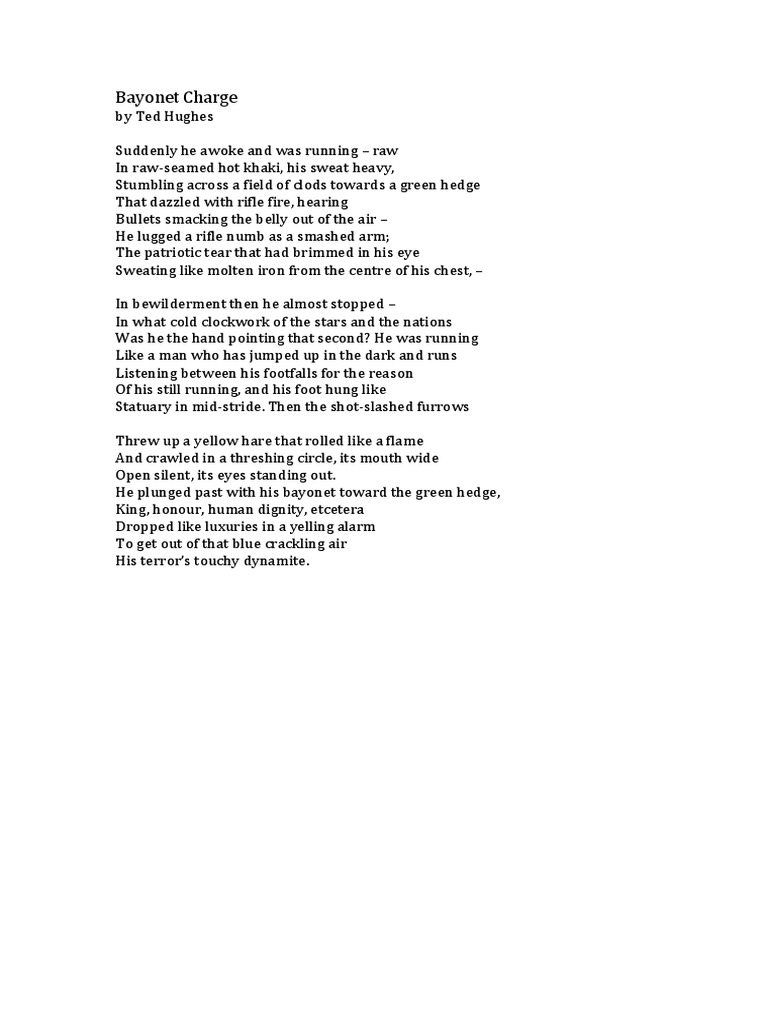 'Bayonet Charge' Full Poem PDF | PDF