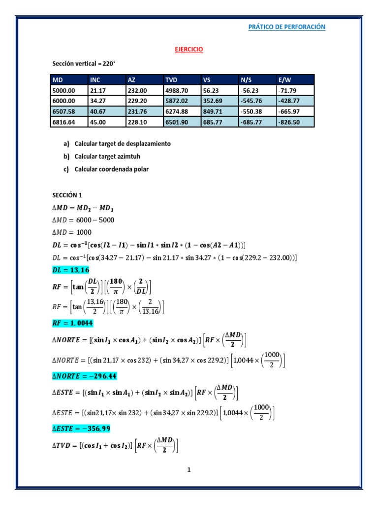 MD INC AZ TVD VS N/S E/W: Ejercicio | Download Free PDF | Teaching ...