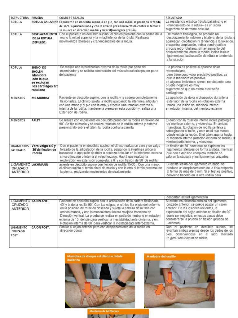 Semiologia de Rodilla | PDF | Rodilla | Extremidades (anatomía)
