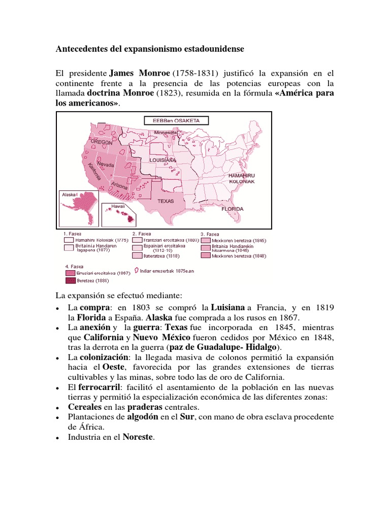 Antecedentes Del Expansionismo Estadounidense | PDF