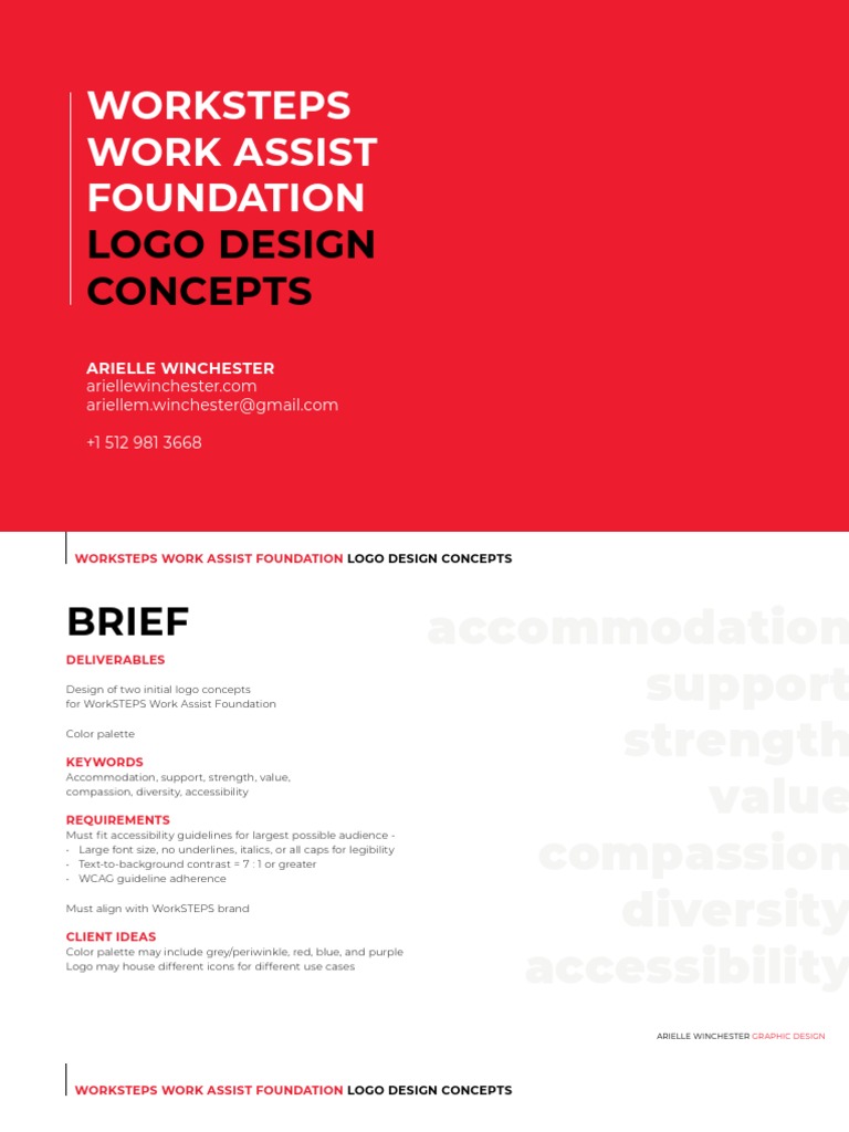 WorkSteps Work Assist Foundation Brand Concepts | PDF | Logos | Graphic ...