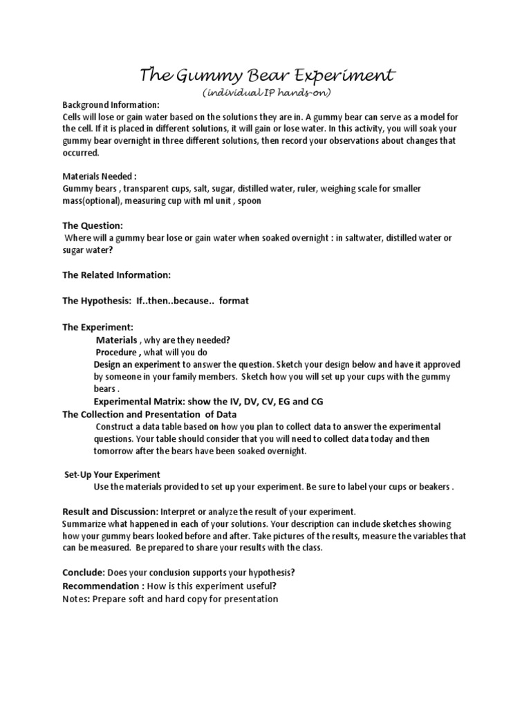 The Gummy Bear Experiment | PDF