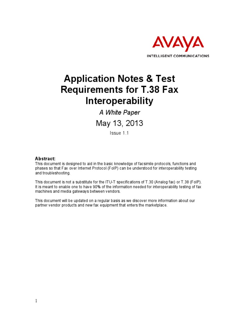T.38 Application Notes For Gateway | PDF | Fax | Communications Protocols