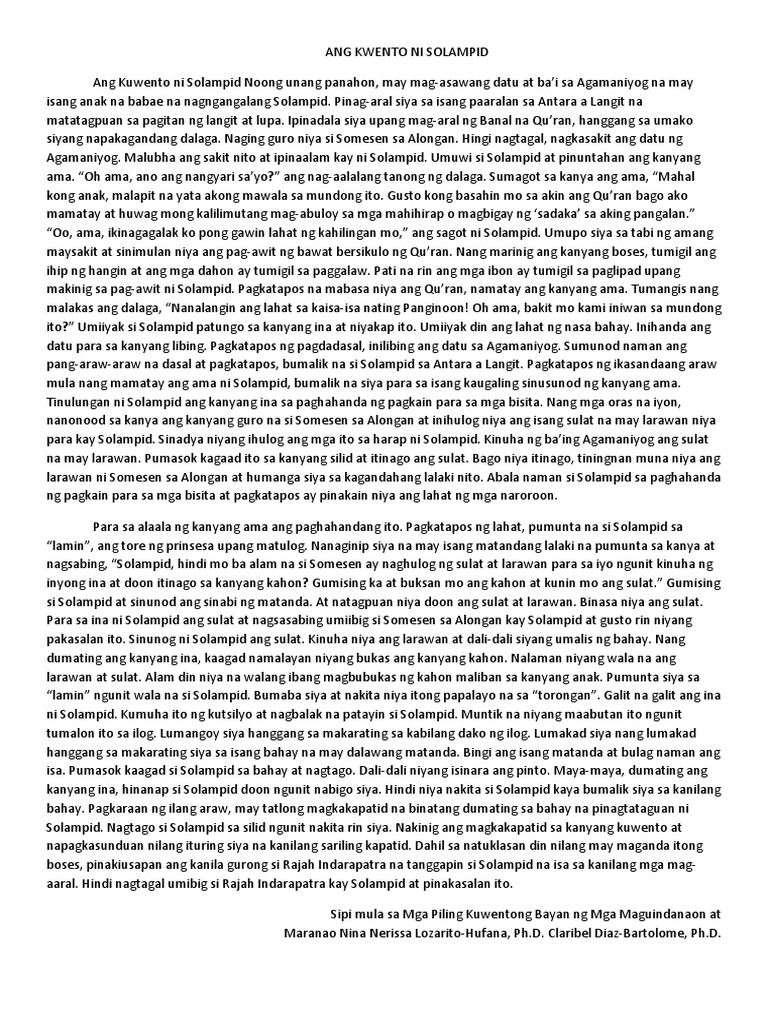 Ang Kwento Ni Solampid | PDF