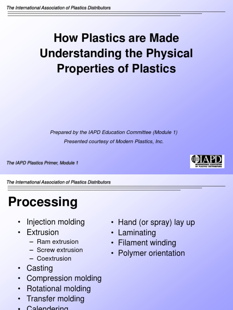 How Plastics Are Made Understanding The Physical Properties of Plastics | PDF | Electrical ...