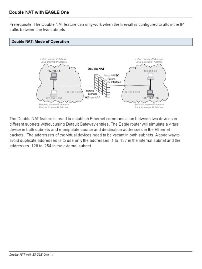 Double NAT With EAGLE One | PDF | Ip Address | Router (Computing)