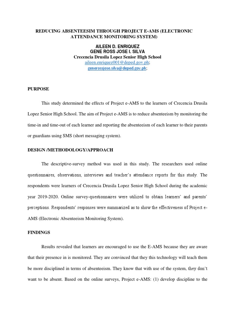 Abstract Project e AMS | PDF | Communication | Behavior Modification