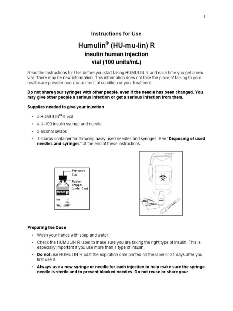 Humulin R Cara Pakai | Download Free PDF | Syringe | Injection (Medicine)