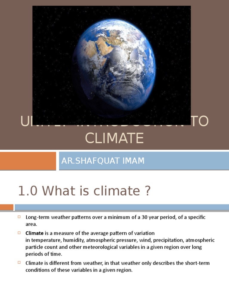 Introduction To Climatology | PDF | Earth | Atmosphere Of Earth