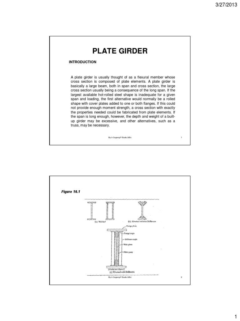 Plate Girder | PDF | Buckling | Bending