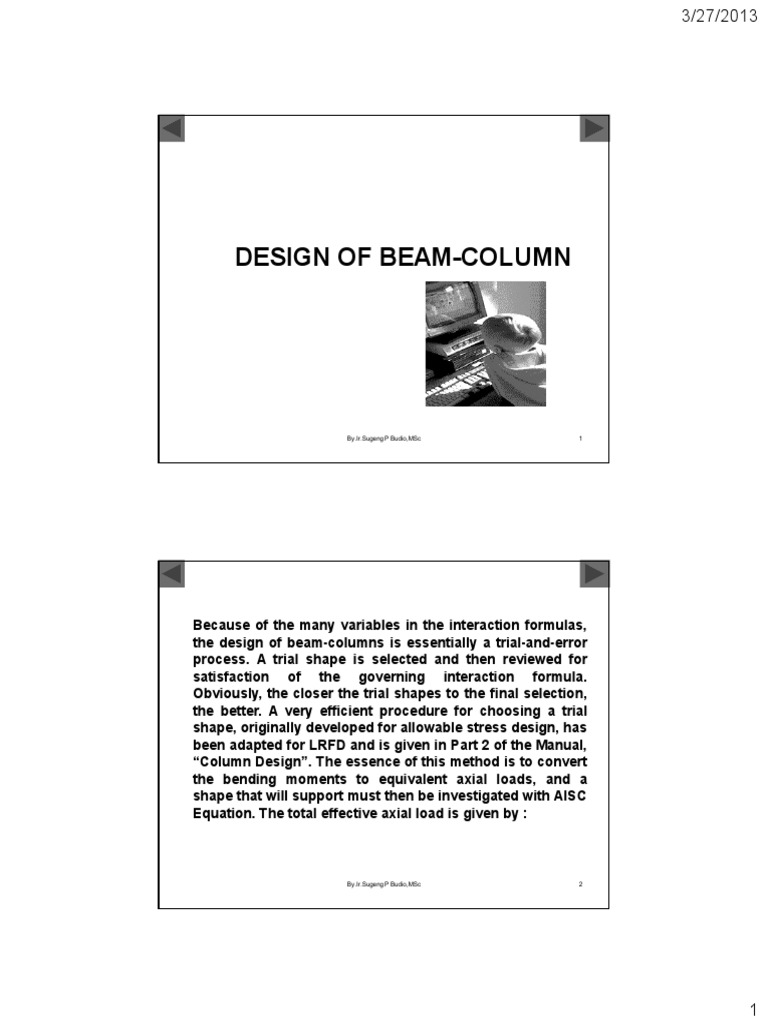 Design - Beam - Column | Download Free PDF | Physics | Teaching Mathematics