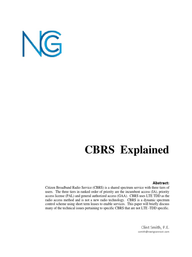 CBRS Explained | PDF | Radio Spectrum | Lte (Telecommunication)