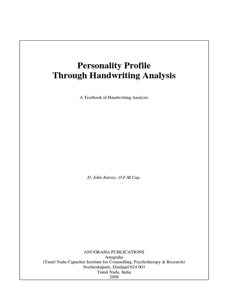Personality Profile Through Handwriting Analysis | PDF | Graphology ...