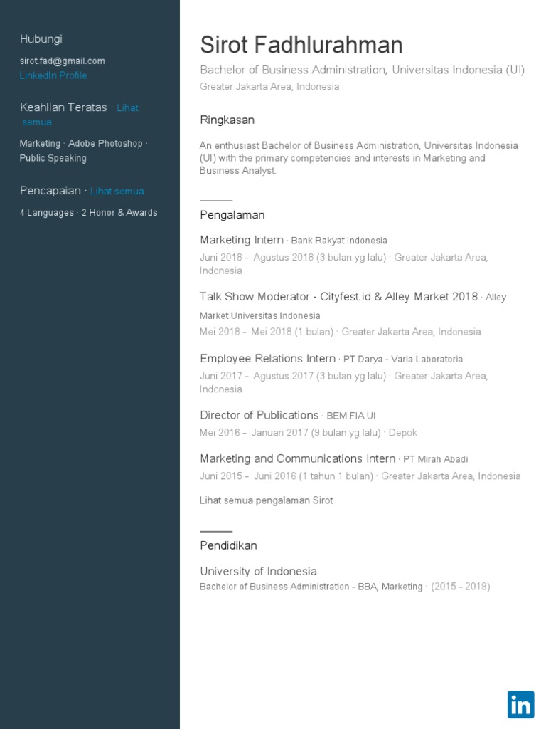 LinkedIn Generated Resume - Sirot | PDF