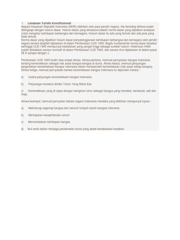 Landasan Yuridis Konstitusional | PDF | Politik