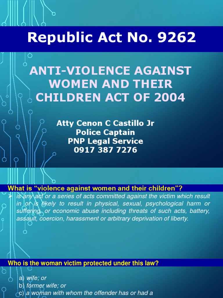 RA 9262 Anti Violence Against Woment and | PDF | Domestic Violence ...