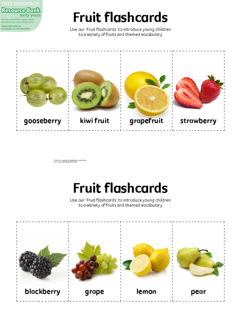 Fruitflashcards 817508 PDF | PDF | Fruit | Edible Fruits