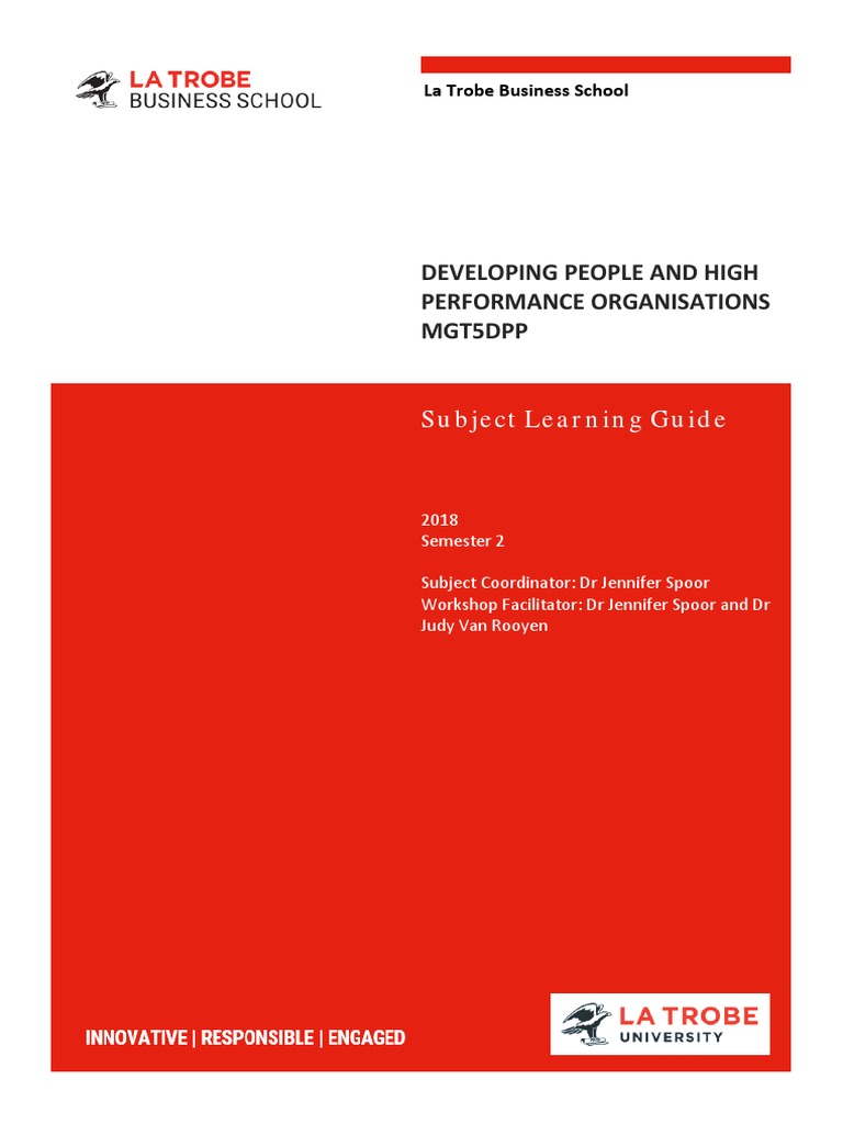 2018 Semester2 MGT5DPP Subject-Learning Guide Final | PDF | Academic Dishonesty | Integrity