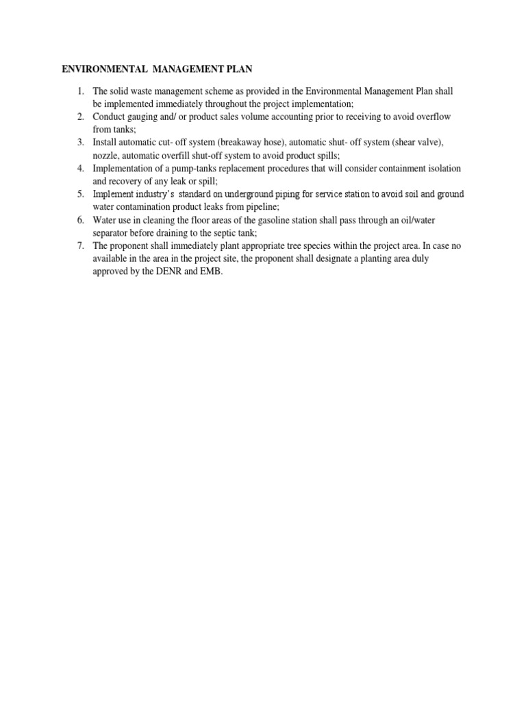 Environmental Management Plan | PDF