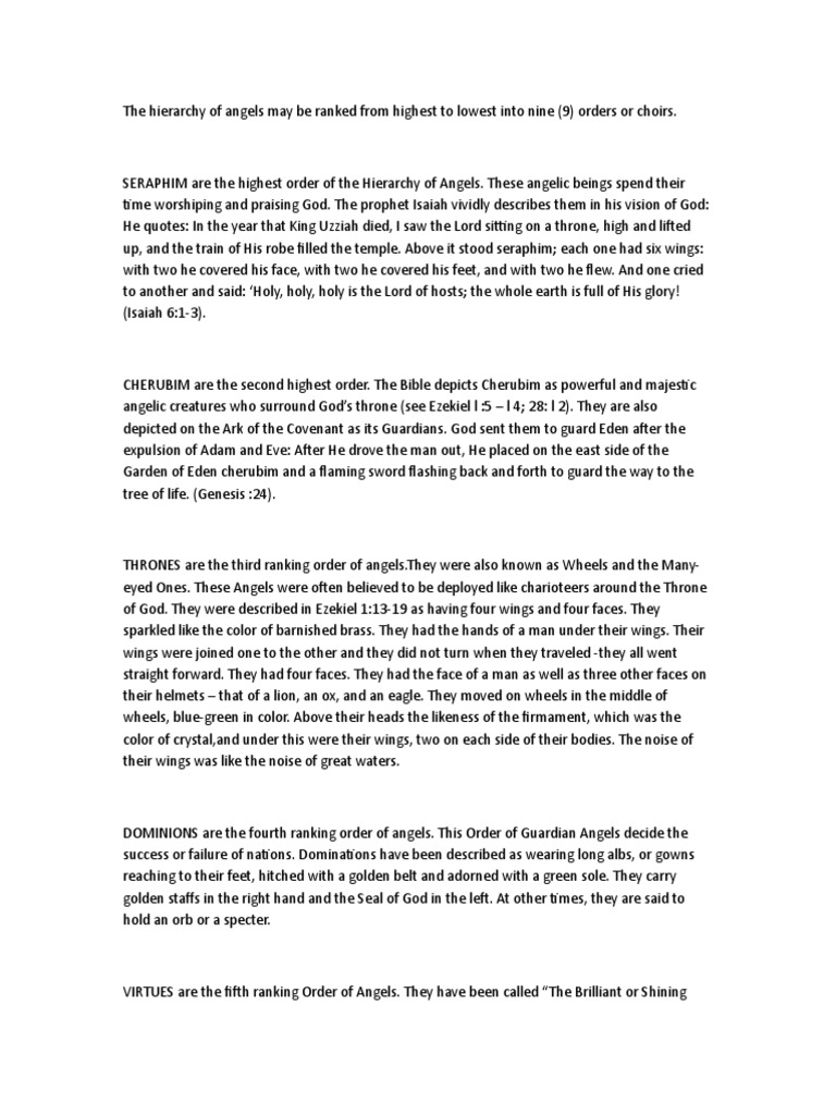 Ranks of Angels | PDF | Angel | Archangel