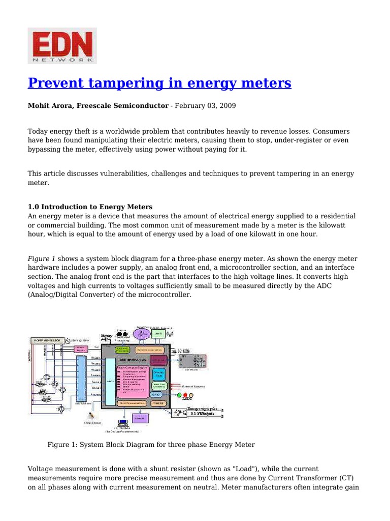 Prevent Tampering in Energy Meters | PDF | Inductor | Electric Current