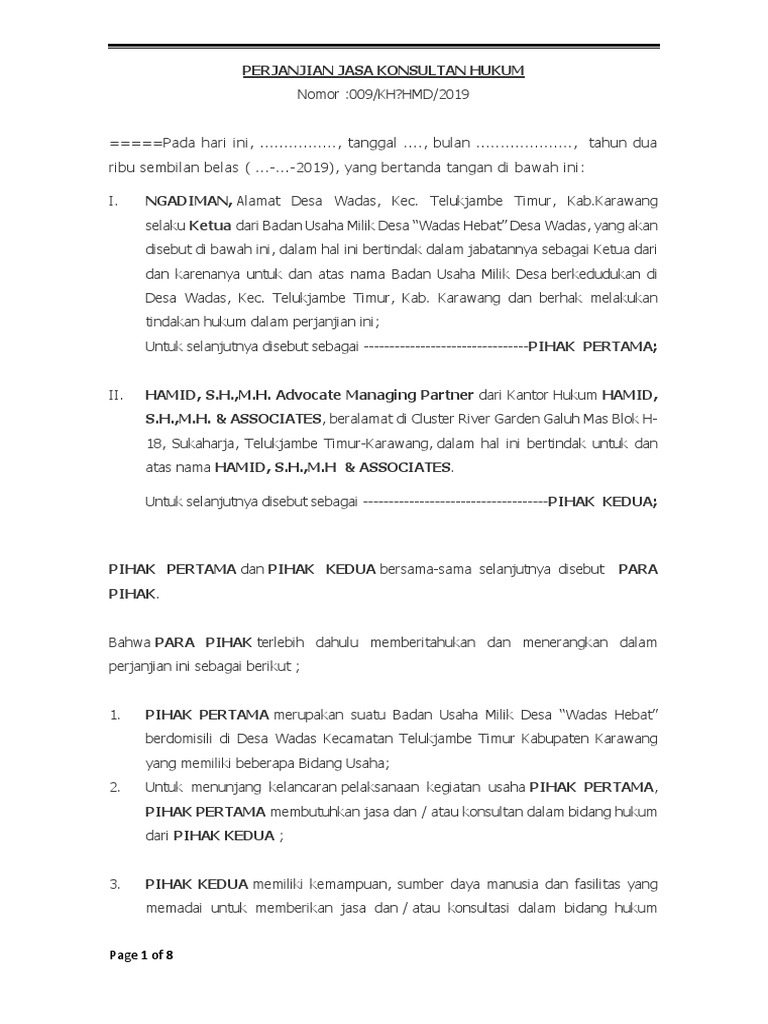 MoU Bumdes - Kantor HDS | PDF