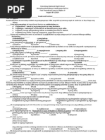 UNANG MARKAHANG PAGSUSULIT-GRADE 9 With Answer key-MA'AM NERY H. SALAZAR MT-II | PDF